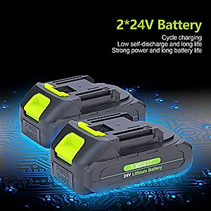 6 inch Mini Chainsaw Cordless, V-MODEST Upgraded Portable Handheld Electric Chain Saw Powered by 2 * 24V Rechargeable Battery, Small Chainsaw with Security Lock for Tree Branches Wood Cutting