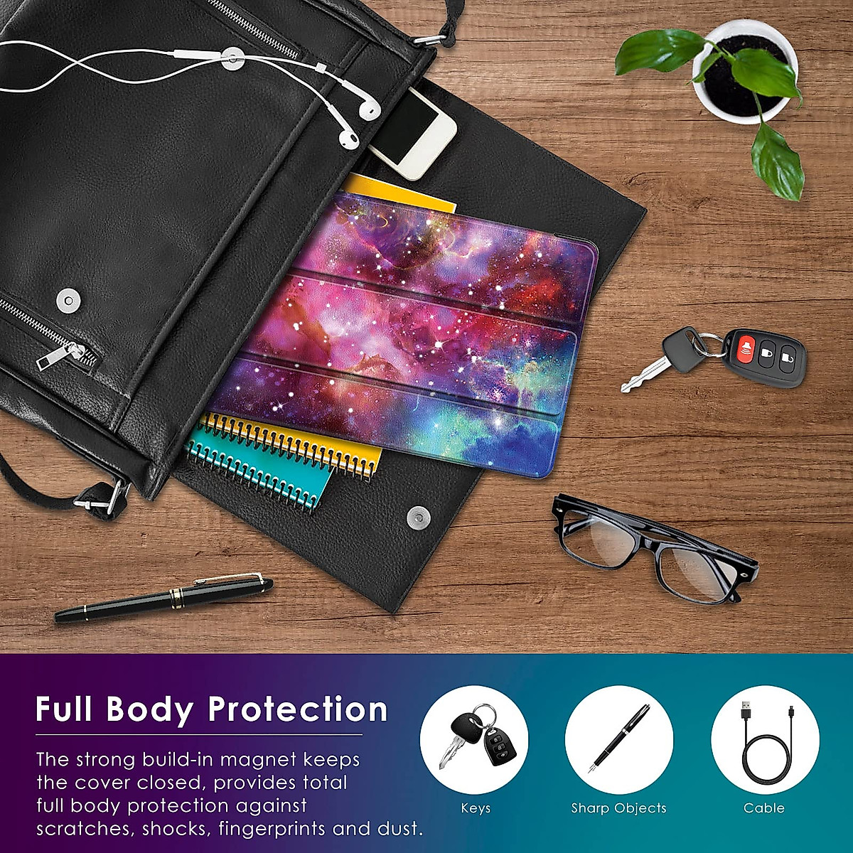 DETUOSI Slim Case for Samsung Galaxy Tab S8 Plus 5G 12.4" 2022 (SM-X800) / S7 FE 5G 2021 (SM-T738) / S7 Plus 2020 (SM-T970),【Auto Sleep/Wake】 Lightweight Tri-Fold Leather Cover Magnetic Stand Closure