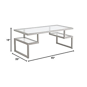 Zander 45'' Wide Rectangular Coffee Table in Nickel
