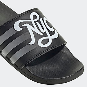 adidas Unisex Adilette Comfort Slide Sandals, Black/White/Black,16W/15M