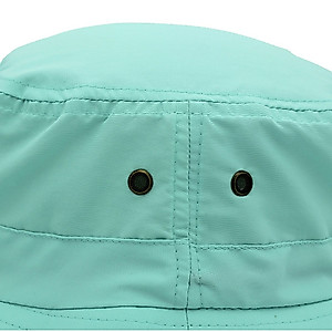 LLmoway Outdoor UPF50+ Summer Sun Cap Lightweight Packable Dry Fit Bora Boonie Hat with Cords Aqu Aqua Blue