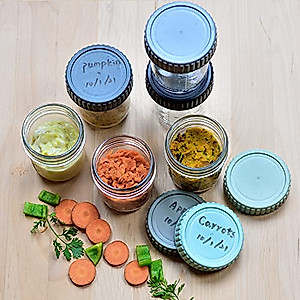 Youngever Glass Baby Food Storage, 6 Ounce Baby Food Glass Containers with Airtight Lids, Glass Jars with Lids (8 Urban Colors)