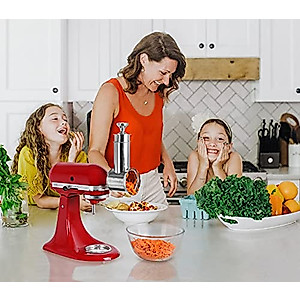 Stainless Steel Slicer Shredder Attachments for KitchenAid Stand Mixers, Dishwasher Safe, Large Vegetable Cheese Grater Slicer Accessories with 3 Blades by Rafbar