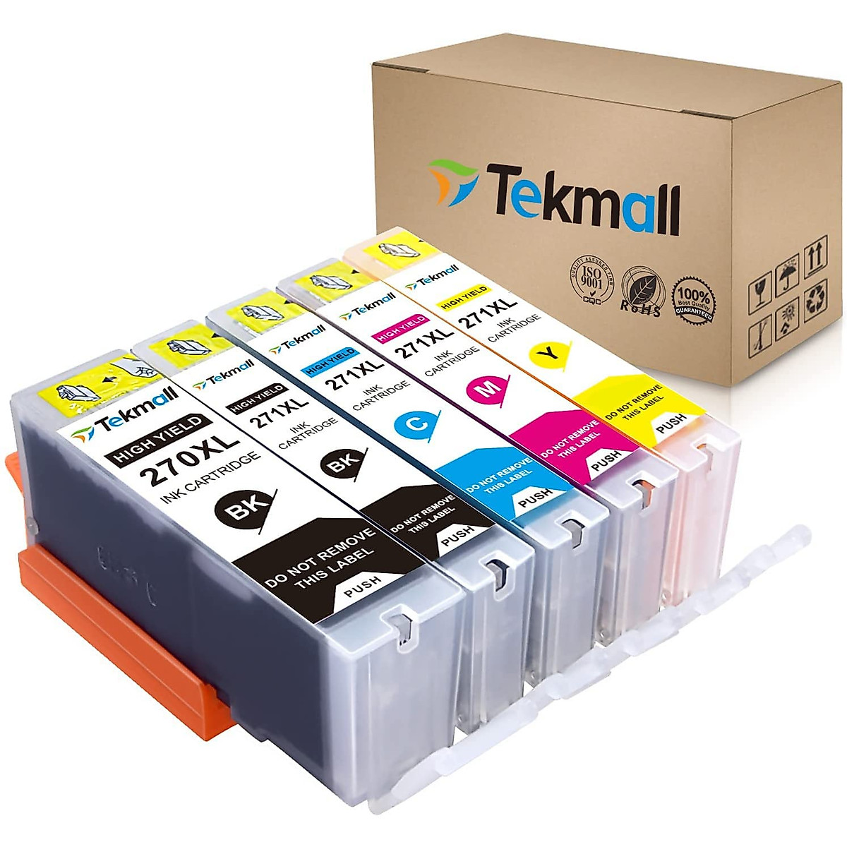 Tekmall Compatible C A K E Ink Cartridges PGI-270XL CLI-271XL 270 Ink 271 Work with PIXMA TS5020, TS6020, MG6821,MG5720, MG5721,MG5722,MG6820,MG6822 Printers--5 Packs(No Grey)