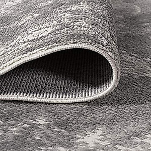 JONATHAN Y MDP403E-8 Rosalia Cottage Medallion Indoor Area-Rug Vintage Bohemian Easy-Cleaning Bedroom Kitchen Living Room Non Shedding, 8 ft x 10 ft, Gray/Dark Gray