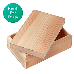 SteepLab Pine Wood stash Box with Rolling Tray – Handmade Small Solid Wood Storage Box – Great for Discreet Storage of Accessories (Edged Natural)