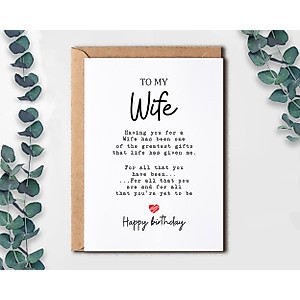To My Wife - Wife Birthday Card - Wife Is The Greatest Gifts In My Life - Birthday Card For Wife - Gift For Wife Card- Christmas Gifts For Wife