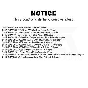 Transit Auto - Front Coated Drilled Slotted Disc Brake Rotors And Ceramic Pads Kit For BMW 335i xDrive 435i 328i GT 328d 330i Gran Coupe KDC-100039