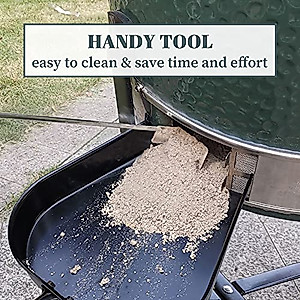 OLIGAI BBQ Ash Tool for Big Green Egg Stainless Steel Ash Tool Poker for Kamado Joe Charcoal Smoker Wood Burning Stove Ash Rake,Ash Tool for Other Charcoal Grills Corner Cleaner Accessories 17.5"