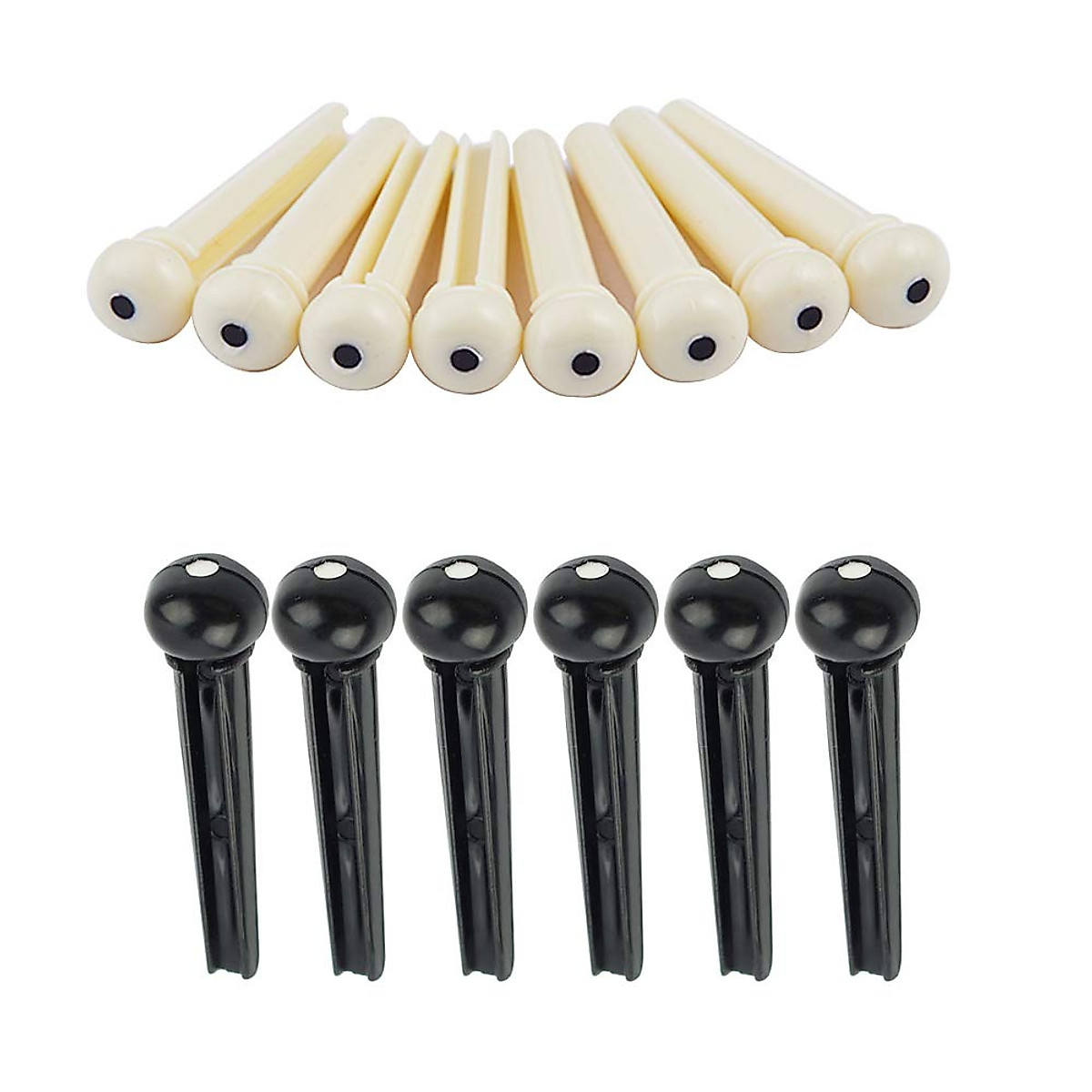24pcs Acoustic Guitar Bridge Pins Pegs with 1pc Bridge Pin Puller Remover, Ivory & Black-Jinlop