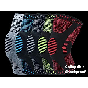 Knee Braces for Knee Pain, Compression Knee Brace with Stablalizers - Knee Support Brace for Hiking & Sport, Knee Brace for Arthritis, Running, Workout, Knee Injury Suitable for Men & Women (Large)