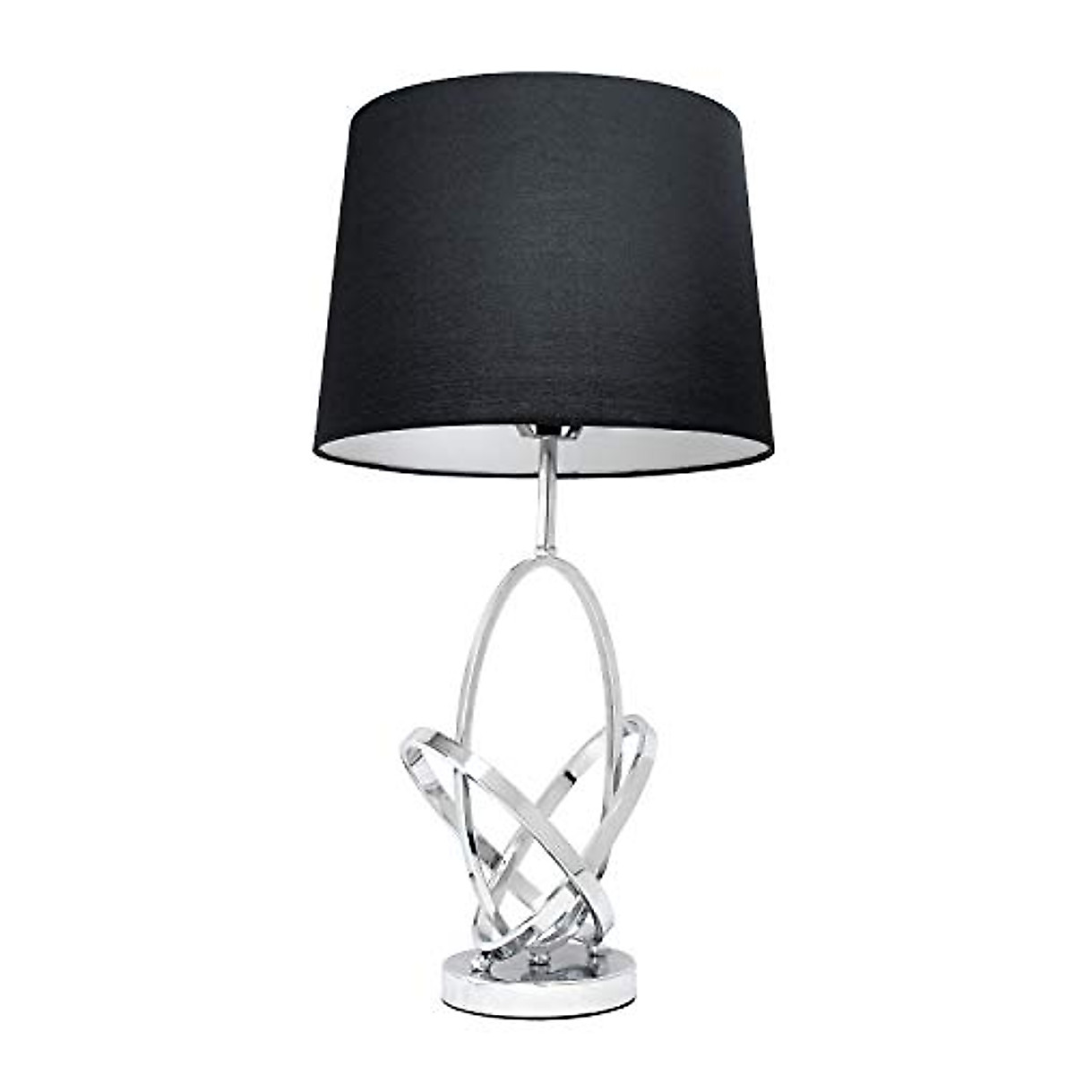 Elegant Designs LT1006-CHR Mod Art Polished Chrome Table Lamp with Black Shade