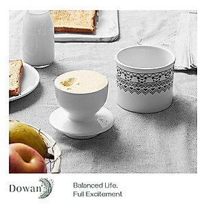 Dowan Butter Crock, Butter Keeper Crock, Keep Butter Soft & Fresh, Butter Crock with Water Line, Dishwasher Safe, French Butter Dish with Flat Lid for Serving, Modern Bohemian Design，unique thanksgivi