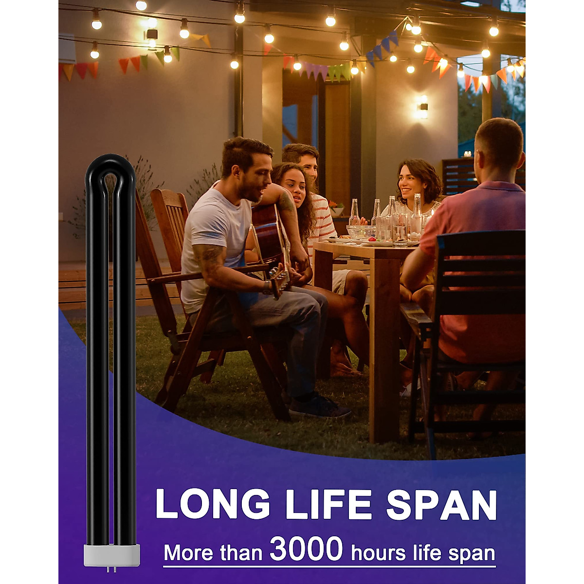 BB-40blk 40W Replacement Light Bulb Compatible with Black Flag Deluxe Bug Zapper Model BZ-40DX and Stinger UVB45 Outdoor Mosquito Lamp, B4045 40-Watt 5500 Volt Black Light Replacement Bulb - 1 Pack