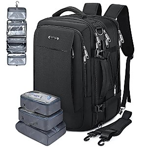 LOKASS 55L Travel Backpack All in One Carry on Backpack/Handbag/Shoulder bag, Flight Approved Travel Essentials Luggage Bag for Business Trip Travel, with Removable Toiletries Display Bag