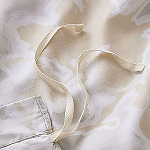 INTELLIGENT DESIGN Reversible 100% Cotton Sateen Duvet - Breathable Comforter Cover, Modern All Season Bedding Set with Sham (Insert Excluded), Tanet, Flower Grey King/Cal King(104"x90")