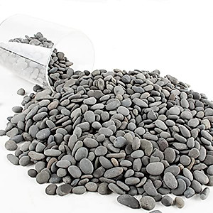 Black Rock, CJGQ 3lb River Rocks Pebbles for Plants Succulents, Decorative Outdoor Landscaping Garden Rocks, Natural Small Mexican Beach Pebbles Aquarium Rocks Gravel for Fish Tanks Vase Yard Decor