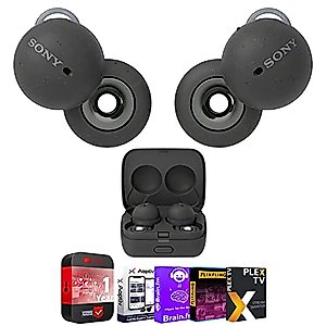 Sony WFL900/H LinkBuds Truly Wireless Earbuds Headphones w/Alexa Built-in (Gray) Bundle with Tech Smart USA Audio Entertainment Essentials Bundle and 1 YR CPS Enhanced Protection Pack