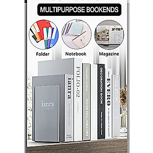 Bookend-Plastic Acrylic Bookends，Bookends，Book Ends for Shelves，Bookshelf Book Holder，Heavy Duty Book Ends (Transparent Book Ends)