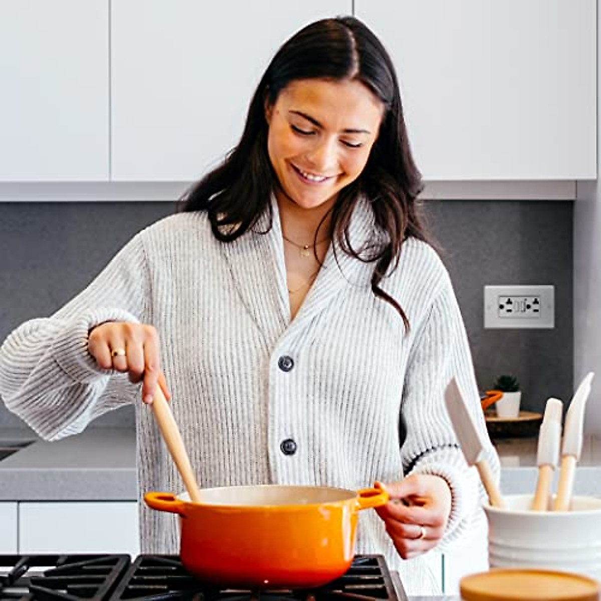 Faith 20A GFCI Outlet, Non-Tamper-Resistant GFI Duplex Receptacles with LED Indicator, Self-Test Ground Fault Circuit Interrupter with Wall Plate, ETL Listed, White