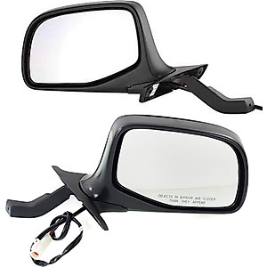 Kool-Vue Mirror Set Compatible with 1992-1996 Ford F-150, Fits 1992-1997 F-250, Fits 1992-1997 F-350, Fits 1992-1996 Bronco, Driver and Passenger Side Manual Folding, Chrome, Power Glass, Paddle Style