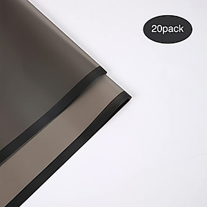 HYSSINOWRAP 20 sheet .flower wrapping paper.Flower packaging bouquet wrapping paper.KoreanFlorist Supplies, 22.8 * 22.8 inches (BLACK)