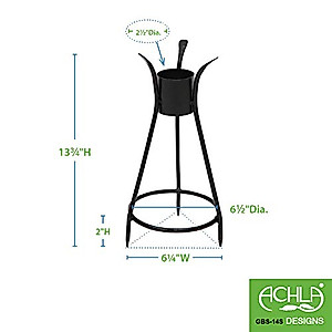 Achla Designs GBS-14S Trestle III Spiked Globe Stand, Black