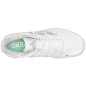 adidas Men's Adizero Afterburner 8 Turf Baseball Shoe, White/Silver Metallic/Team Light Grey, 10.5