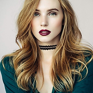 K&Q 52 PCS Choker Necklace, Classic Muti-Color Gothic Collar Choker Necklace Black White Cute Lace Velvet Choker Necklace Set for Girls and Women