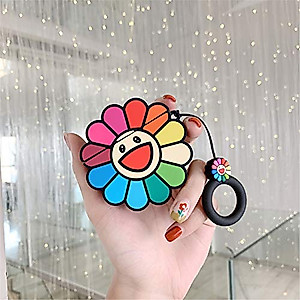Besoar Sun Flower for Airpod 1/2 Case, Cartoon Cute Fashion Cool Silicone Design Hypebeast Cover for Airpods, Unique Stylish Kawaii Funny Fun Trendy Shell Girls Women Girly Boys Cases Air Pods 2&1