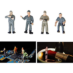 Acxico 25pcs Simulation Train Track Railroad Worker Model People Figures with Tools 1:87 HO Scale for Miniature Scenes
