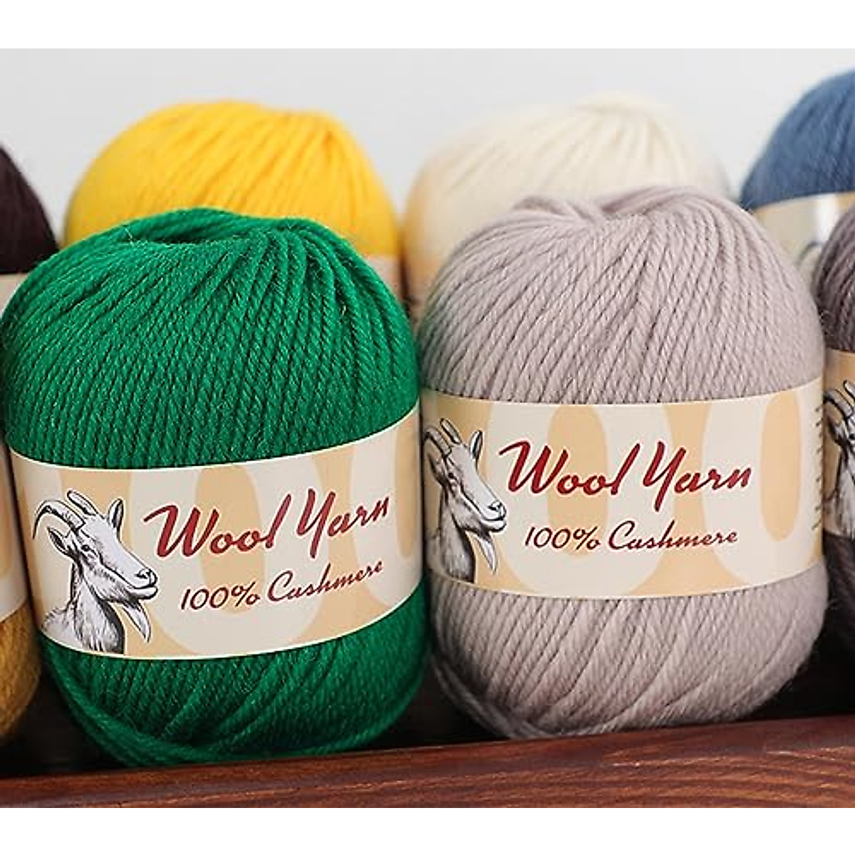 100% Cashmere Wool Yarn (Pack of 10) by Yonkey Monkey 500gr Imported Knitting Crochet (Light Gray 14)