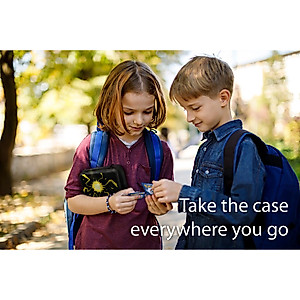 Rayvol Carrying Case for Pokemon Trading Cards, Fits up to 400 Cards, Card Holder with Hand Strap & Carabiner, Black