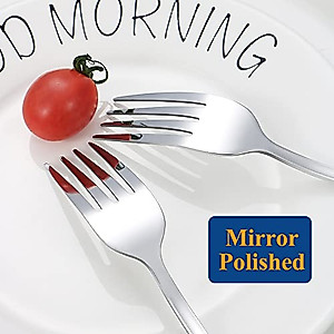 Forks Silverware,16-Piece Dinner Forks,8 Inches Premium Food-Grade Stainless Steel Forks,Metal Forks Set,Silverware Forks Only,Mirror Polished,Dishwasher Safe