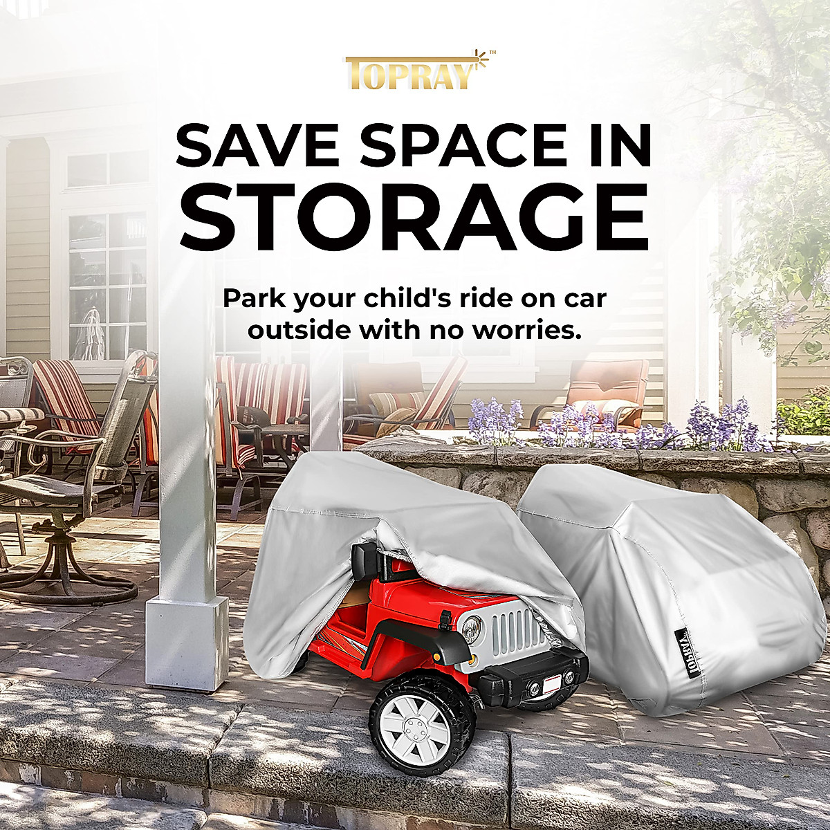 Topray Ride on Kids Toy Car Cover Compatible with Children's Electric Jeep Power Wheels Cover Waterproof for Outdoor