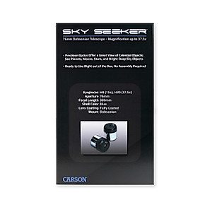 Carson SkySeeker Newtonian Reflector Telescope with Dobsonian Mount, 15-37.5X, Blue (JC-200)