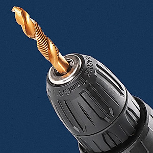Combination Drill Tap Bit Set 6 PCS (M3 M4 M5 M6 M8 M10), Titanium High-Speed Steel Screw Tapping Hexagonal Handle Multifunctional Drill Bit Set, Manual Tool
