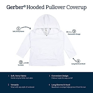 Gerber Unisex Baby Toddler Hooded Kangaroo Pocket Terry Cover Up, Navy, 4T