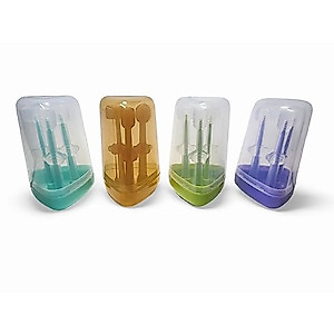 LunaSly Baby 3-Piece Oral Care Set Silicone Tongue Cleaner, Gum Messaging, and Toothbrush Toddler (Teal)