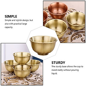 Cabilock Golden Tea Drinking Mug Bronze Chinese Tea Cup Vintage Tea Cup Asian Wine Cups Tea Serving Cup Retro Water Cup for Home Kitchen Party Golden Round Tea Tumbler