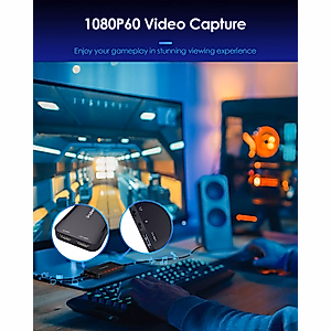 LENTION USB 3.0 HDMI Video Capture Card,1080p60 HD Video Streaming and Game Capturing, HDMI Passthrough, Work with OBS, Xbox, PS4, Switch for Live Broadcast, Gaming, and Recording(V90,Black)