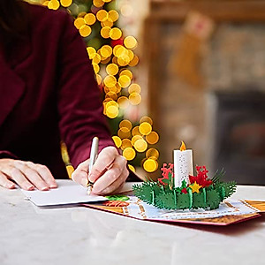 Lovepop Christmas Candle Pop Up Card, 5x7-3D Greeting Card, Pop Up Christmas Cards, Kids Christmas Card, 3D Holiday Card, Winter Cards