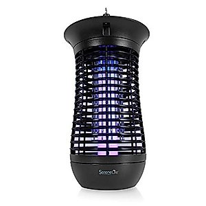 SereneLife Indoor Outdoor Home Electric Bug Zapper-Heavy Duty 56 Square Yard Coverage Electronic Anti Insect Control Lamp Trap Uses 1 UV Light Bulb Attractant to Lure Fly, Mosquito-PSLBZ8, White