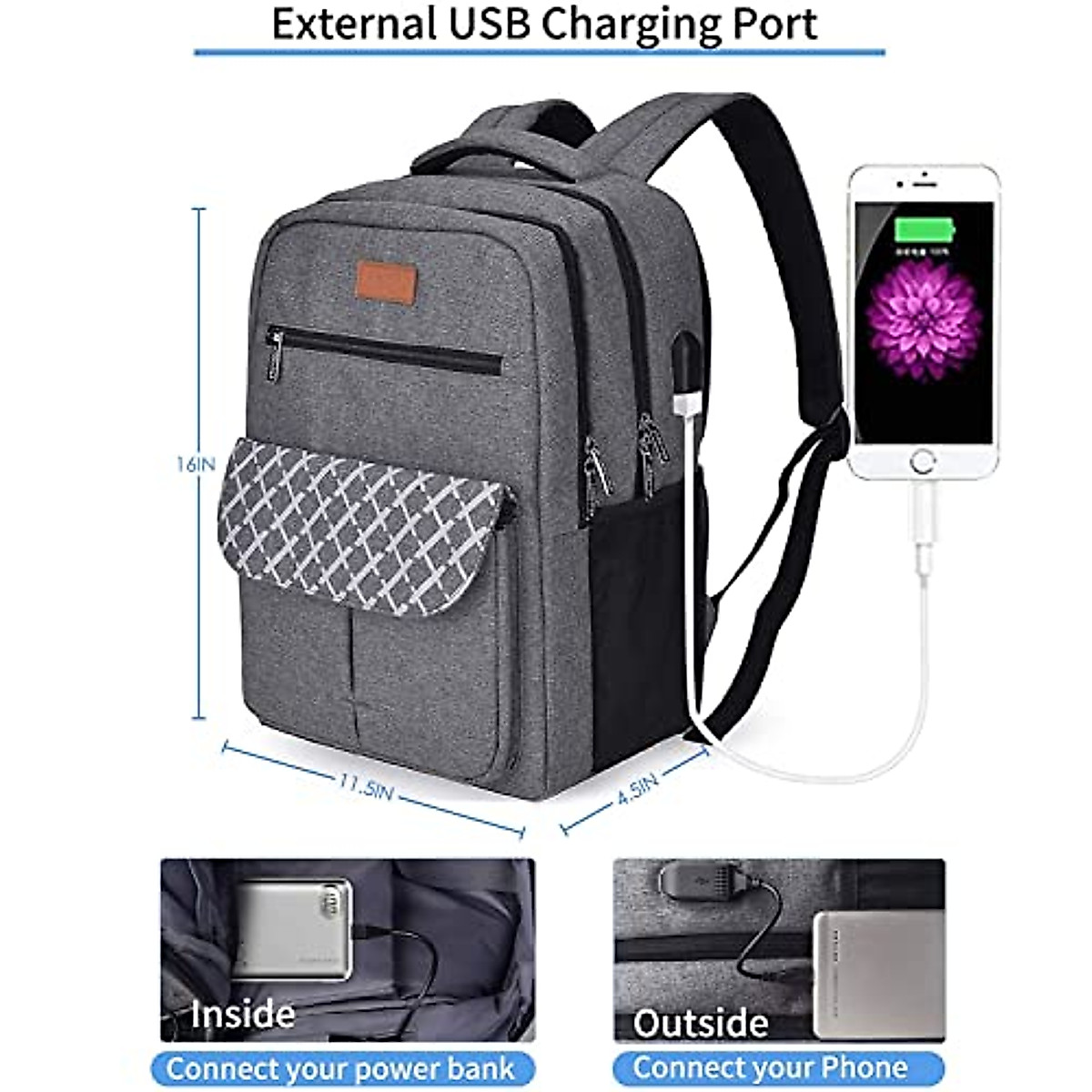 Arrontop Backpacks for College Students, Backpacks for High School ,Laptop Backpack Water Resistant Computer Bag with Usb Charging Port
