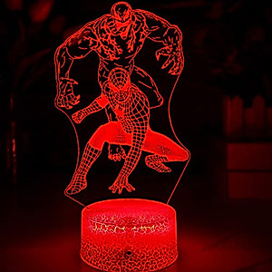 HONRG Kids Lamp Superhero Night Light for Kids Room Decor Table Lamps with Remote Control and Touch16 Colors Birthday Gifts Christmas Gifts for Boys Girls
