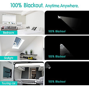 Black Out Blinds for Window 100% Blackout Fabric 118"x57" Portable Blackout Shades Temporary Sun Blocking for Window Quick Use with Nano Stickers for Home & Travel Rollable Washable Reusable