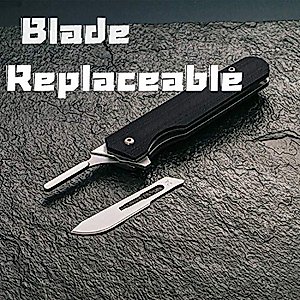 edcfans EDC Folding Scalpel Knife: G10 Handle, EDC Pocket Utility Knife with 10 Replaceable Scalpel Blades.