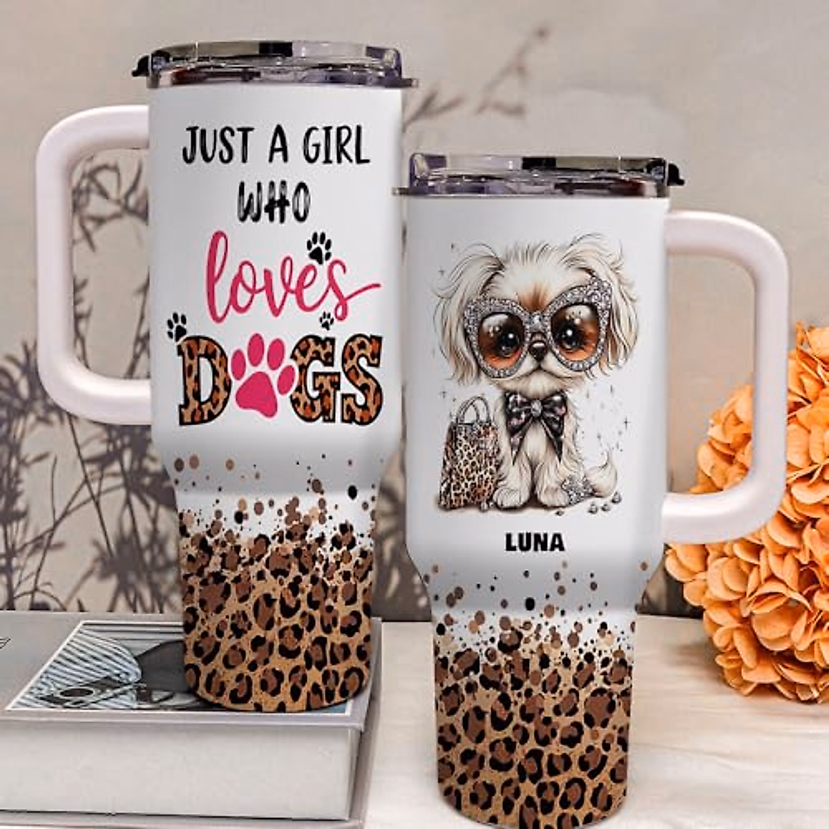 Personalized Dog Tumbler with Kuvasz Dog’s Name – Custom Travel Coffee Cup 40oz, Travel Coffee Cup, Gift for Mother's day, Father's day, Christmas 7hxCnS