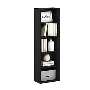 Furinno Luder Bookcase / Bookshelf / Storage Shelves, 5-Tier, Blackwood