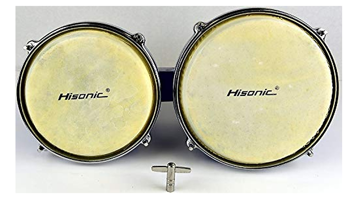 Hisonic Tunable Wood Bongo Set - 6" & 7" Percussion Drums